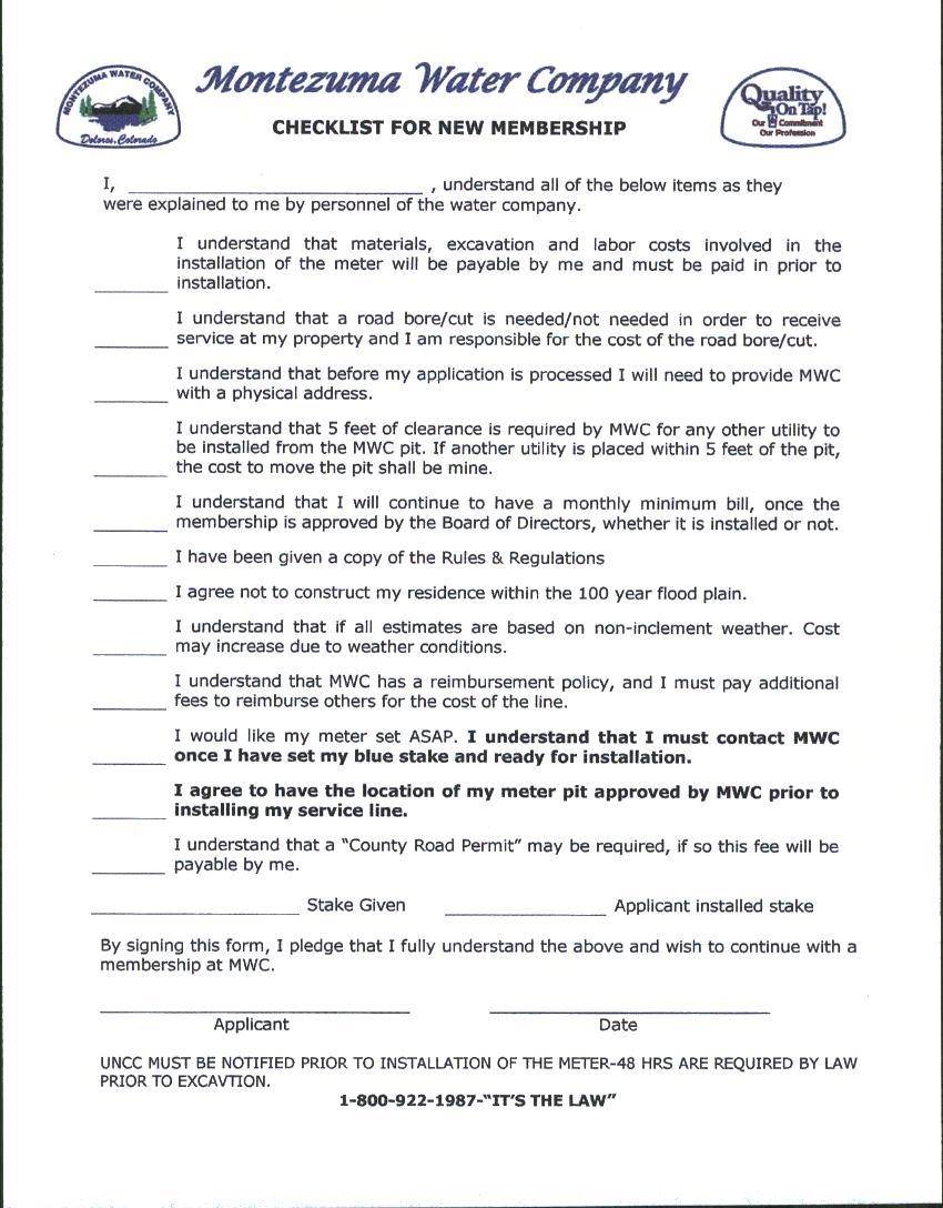 Download Forms - Montezuma Water Company